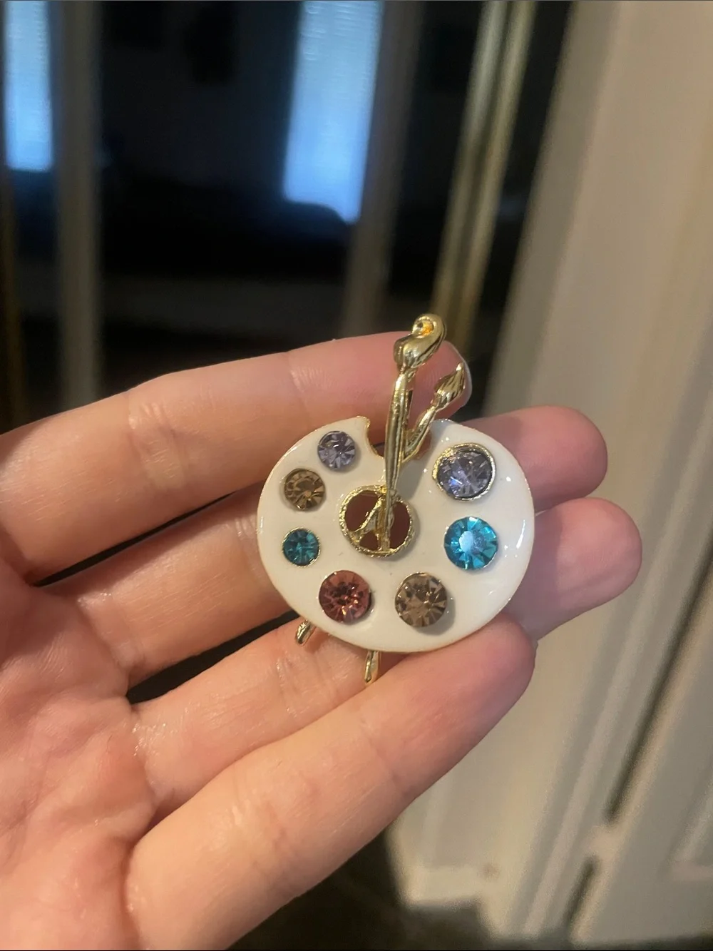 Jewelry | White Paint Palette Brooch | Poshmark